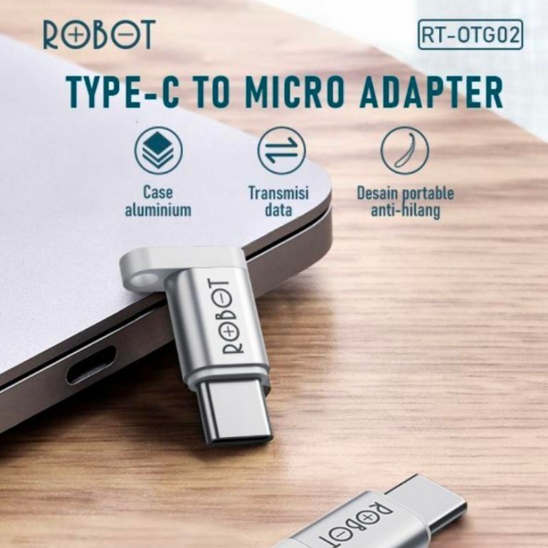 Robot RT-OTG02 USB-C Type-C to Micro USB Small & Portable Aluminum OTG ...