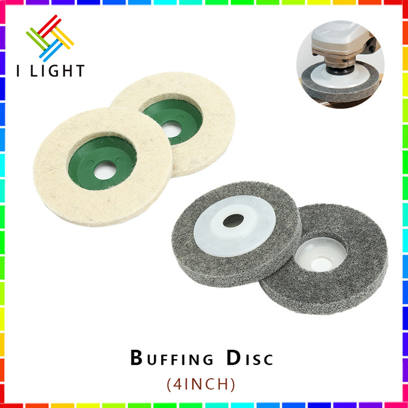 （Fast Delivery）Buffing Disc 4 Inch Polishing Wool White/Fiber Wheel ...
