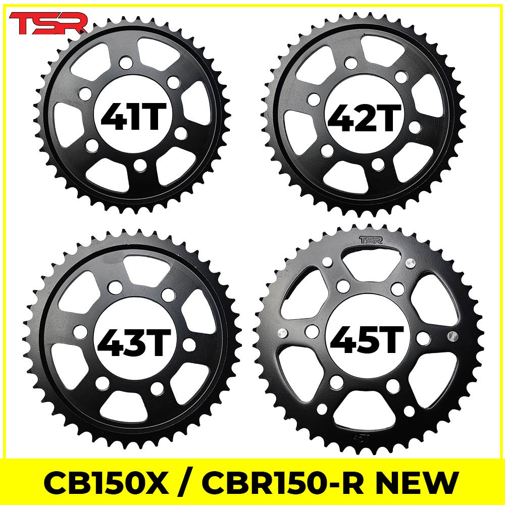TSR CB150X / CBR150-R NEW 41T / 42T / 43T / 45T Rear Sprocket [Black ...