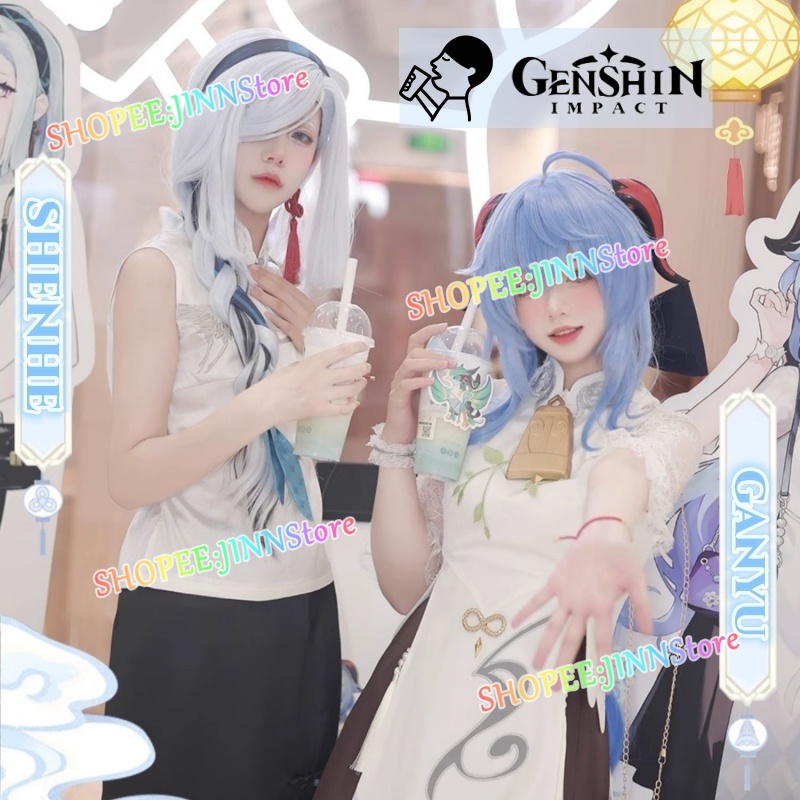 - JN - New Ganyu Shenhe Cosplay Costume+Wig GENSHIN IMPACT × HEYTEA ...