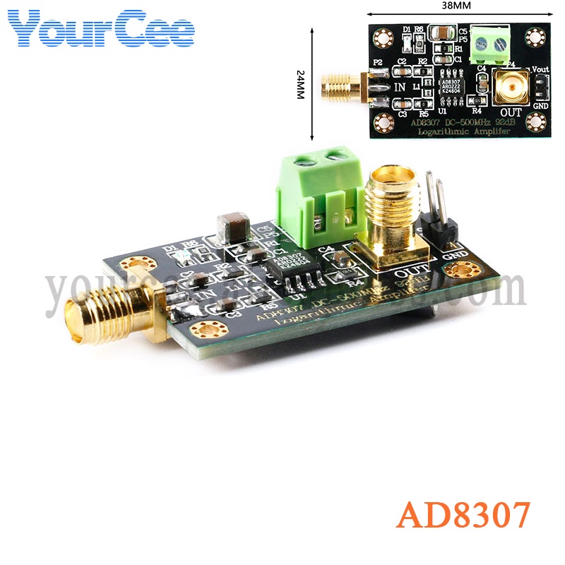 AD8307 RF Logarithmic Power RF Log Detector Amplifier Board DC-500MHz Transmitter Module ...