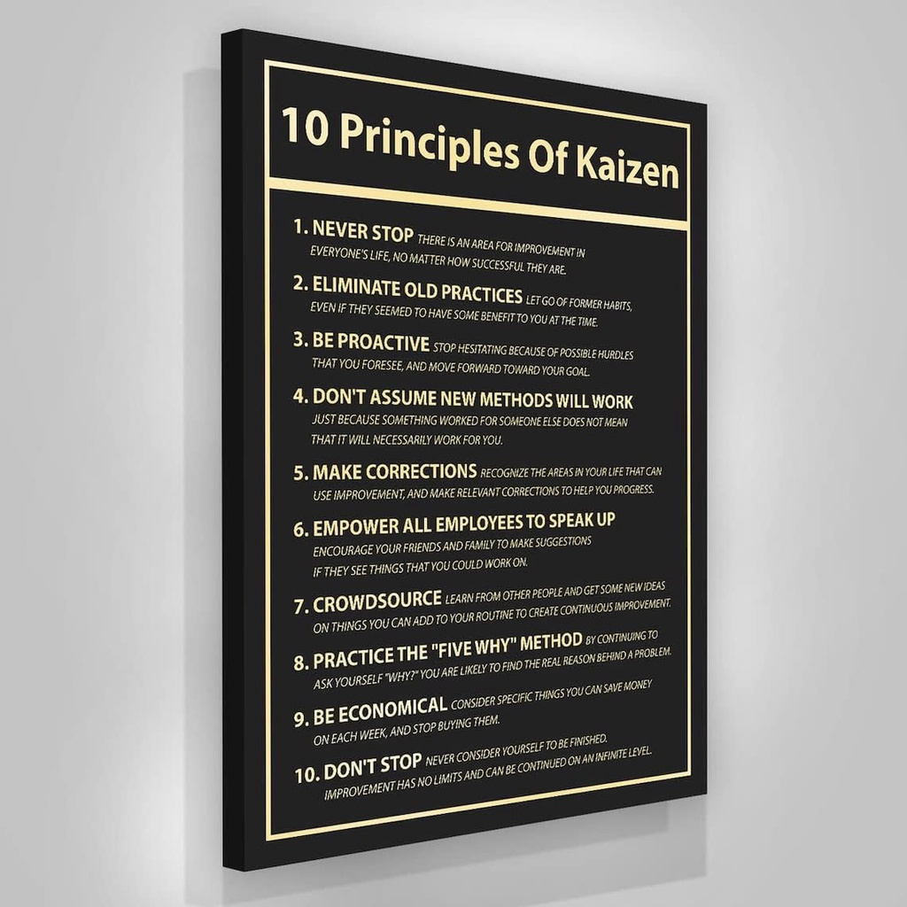 10 Principles Of Kaizen Poster Wall Art Print Business Improvement ...