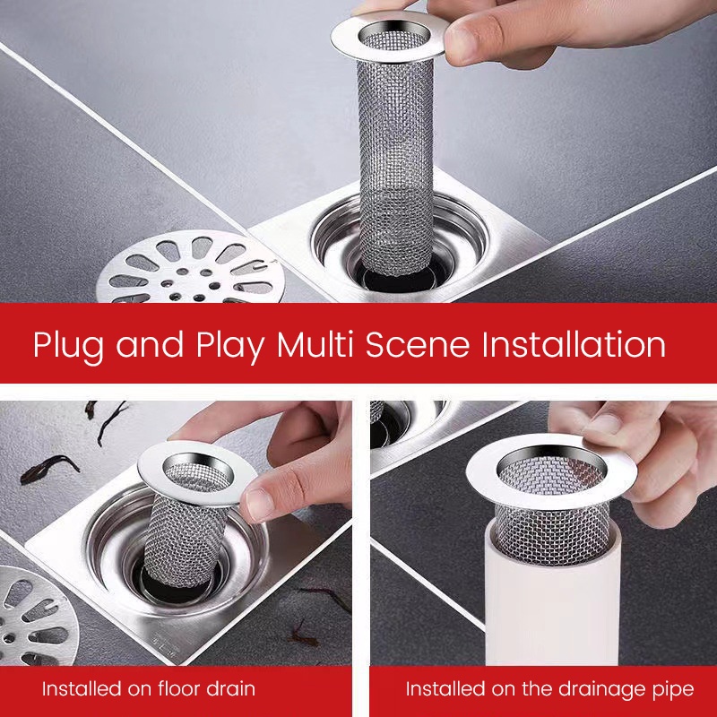 Bathroom Sink Sewer Filter Stainless Steel Floor Leak Screen Bathroom ...