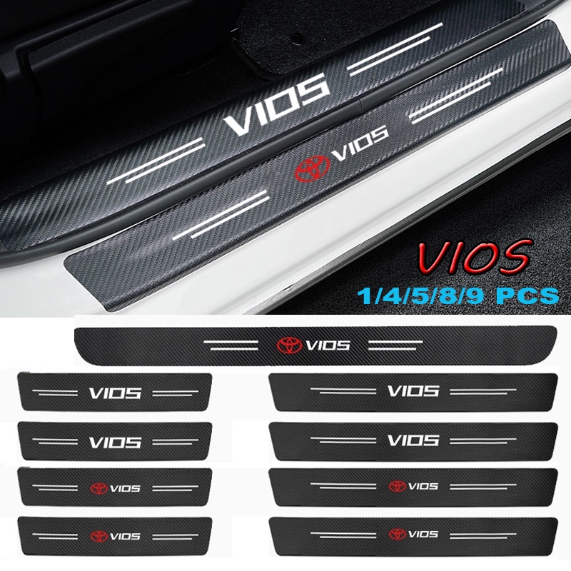 For Toyota Vios Car Sill Sticker Anti-Scratch Waterproof Trunk Carbon ...