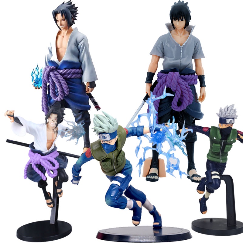 Naruto Kakashi Sasuke Uchiha Action Figure Model Doll Character ...