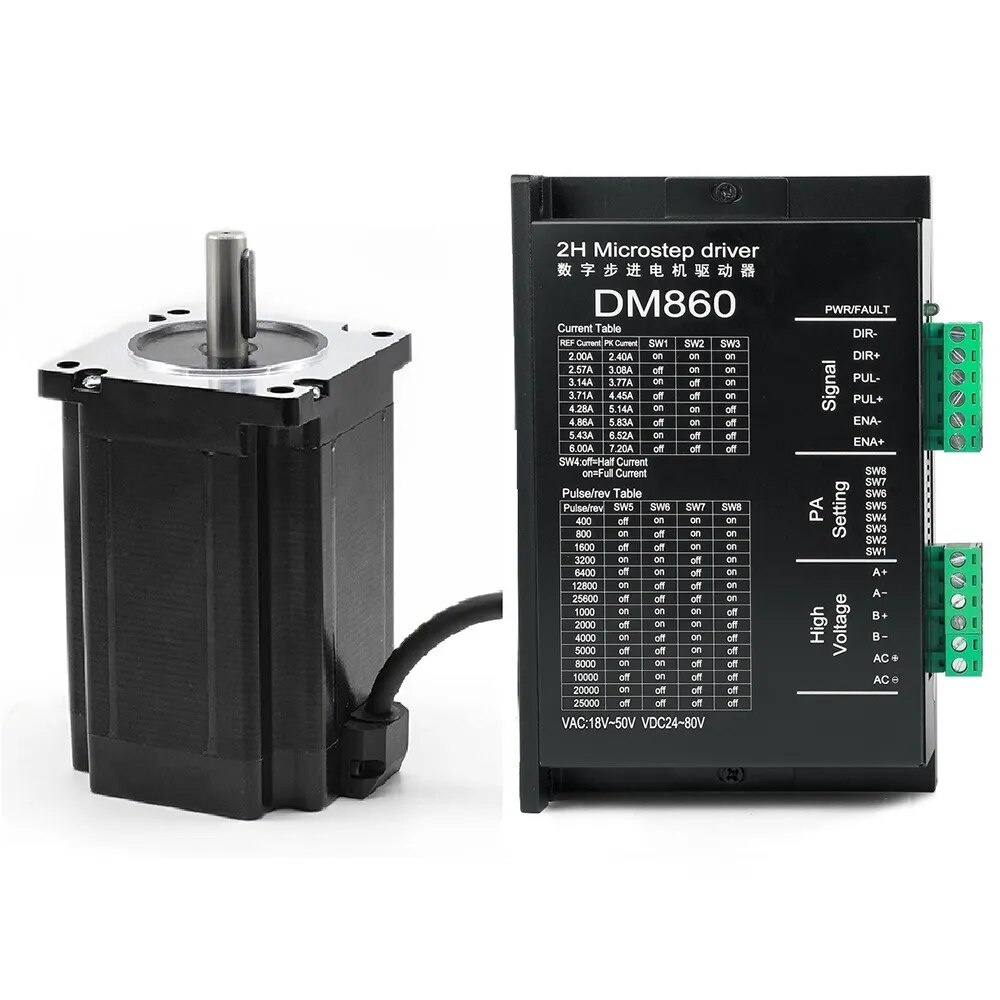 Nema 34 Open Loop Stepper Motor Driver Kit 8.5N.m 6.0A 118mm DM860 DM860H DMA860H 2.4A-7.2A for ...