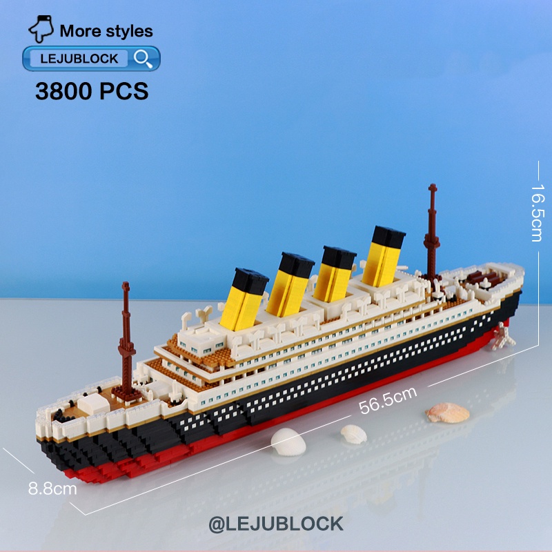 Titanic building blocks toys for kids cruise ship nano block sailboat figure dragon boat Jigsaw ...
