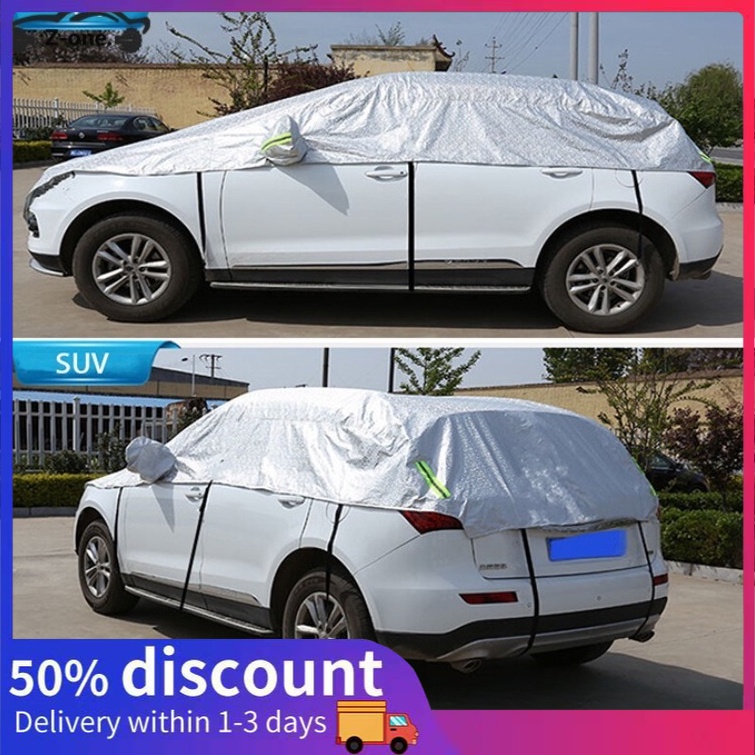 【LOCAL SHIP】Universa lHalf Car Cover Outdoor Sun UV Dust Resistant ...