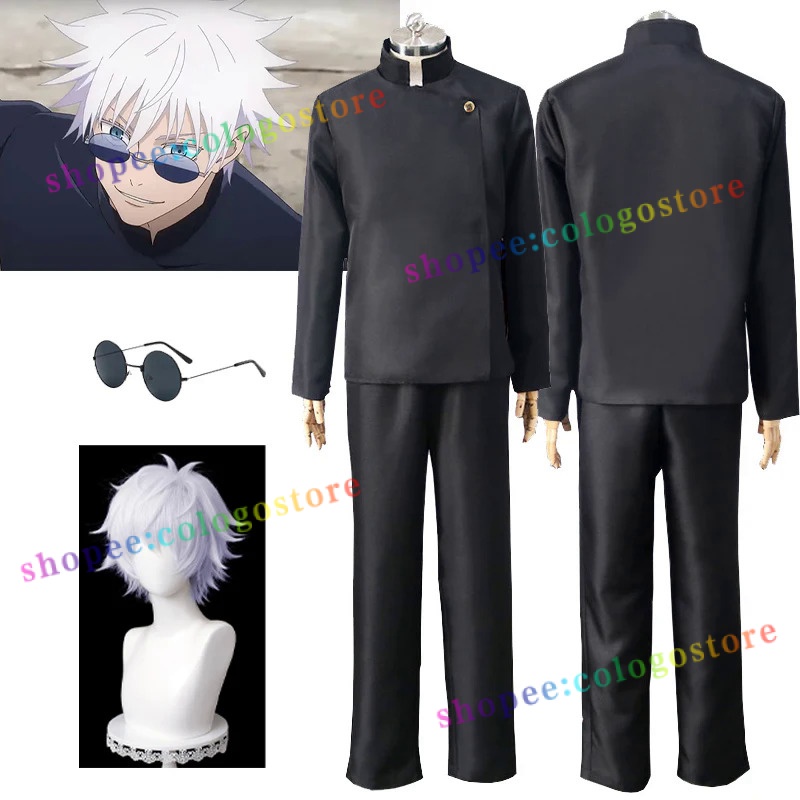 Jujutsu Kaisen Gojo Satoru Cosplay Costume High School Uniform Wig ...