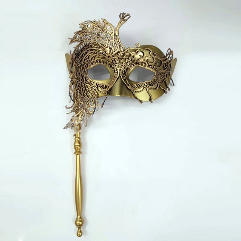 Masquerade Mask With Stick Venetian Mask Mardi Gras Decorations For ...