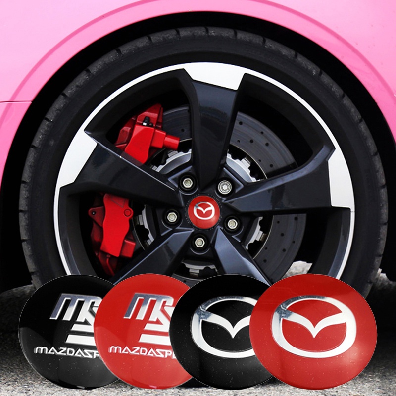 4Pcs/Set Aluminum Car Wheel Hub Caps Stickers Tire Center Logo Emblem ...
