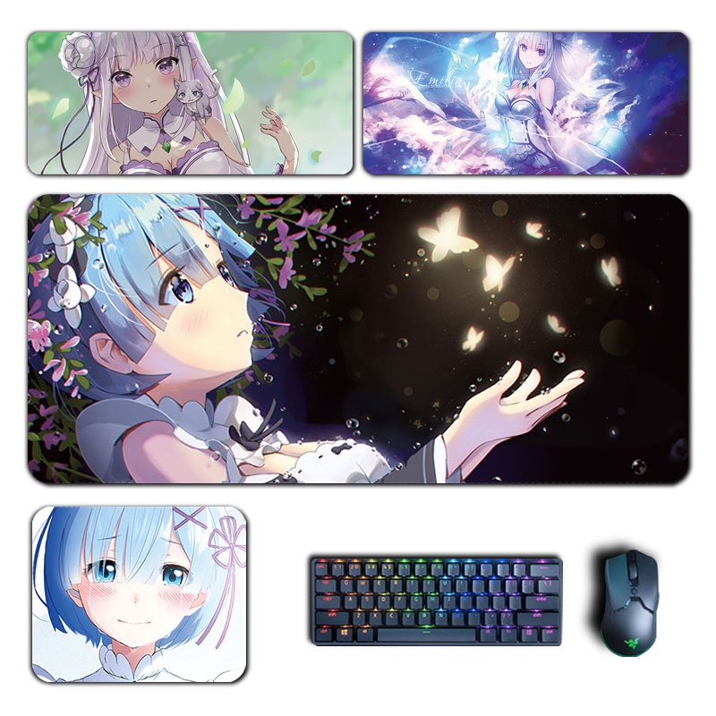 Anime Re Zero Large Mouse Pads Rem Emilia Ram Beatrice Mousepad ...