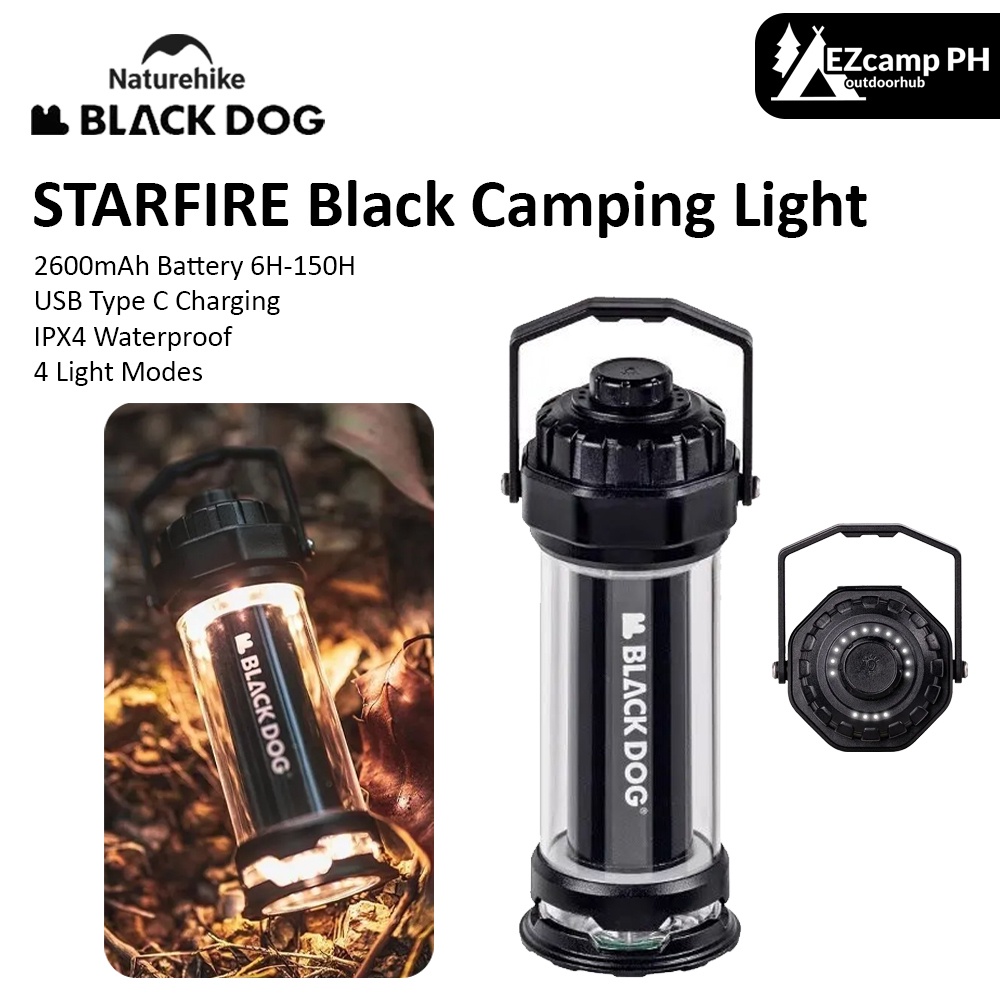 BLACKDOG STARFIRE Black Mini LED Lamp Outdoor Camping USB Charging ...