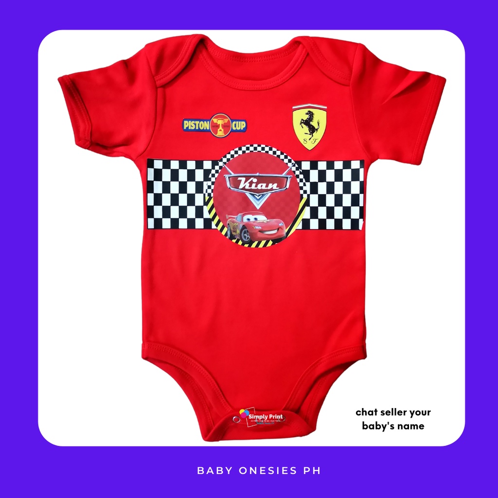 Cars Lightning McQueen Baby Onesie 0-12 months Cotton Bodysuit Sports ...