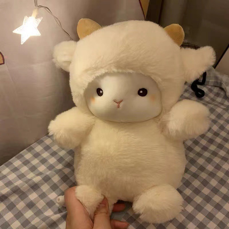 25CM Super Cute Sheep Plush Dolls Kawaii Rabbit Fur Alpaca Toys Stuffed ...