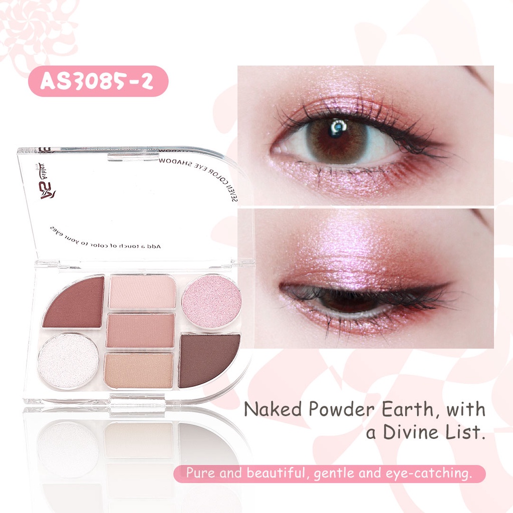 Ashley Shine 7 Colors Eyeshadow Palette High-gloss Trimming Blush Matte ...