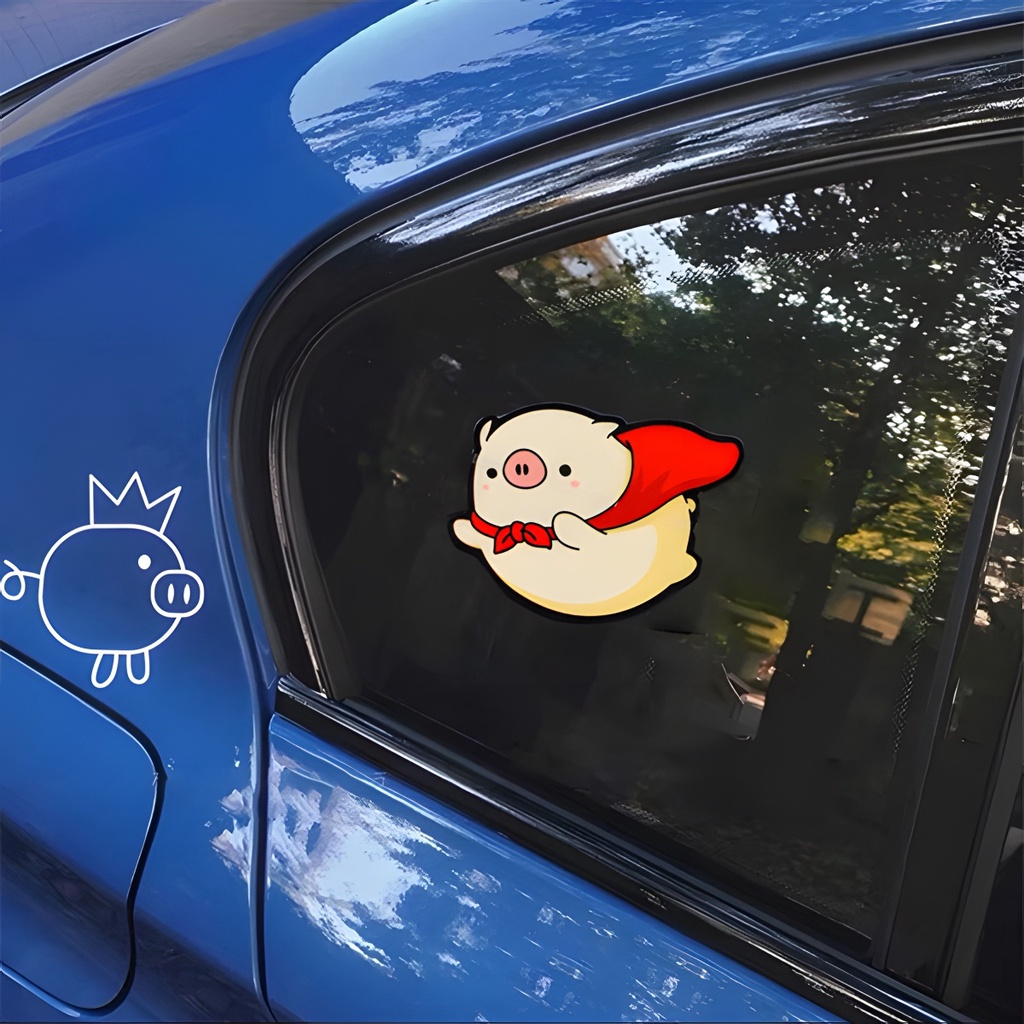 Feitian Pig Rocket Rabbit Scratches Cat Sticker JDM Japanese Cartoon ...