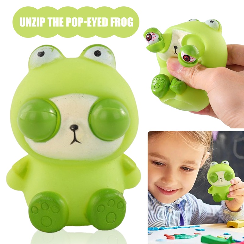 Frog Toys Stress Ball Cute Green Frog Bath Toys Sensory Ball Goal Anti ...