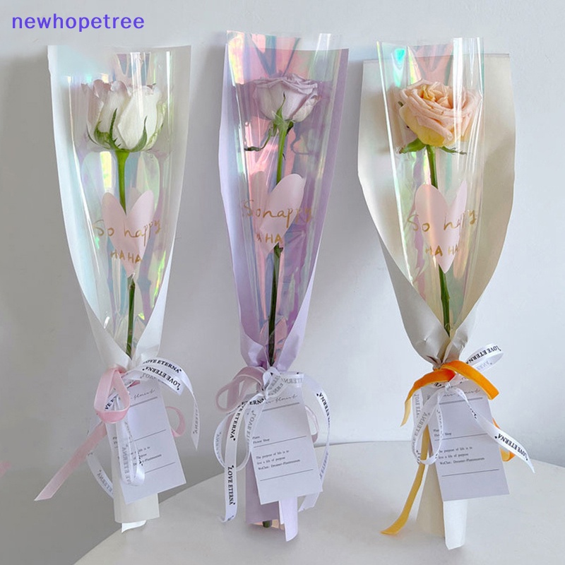 NTPH 10pcs Single Rose Sleeves Flower Wrapping Bag Bouquet Packaging ...