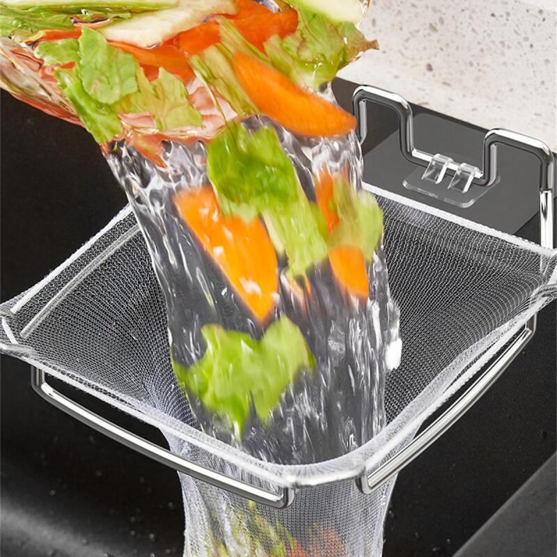 Kitchen Sink Filter Rack Stainless Steel Foldable Sink Strainer With ...