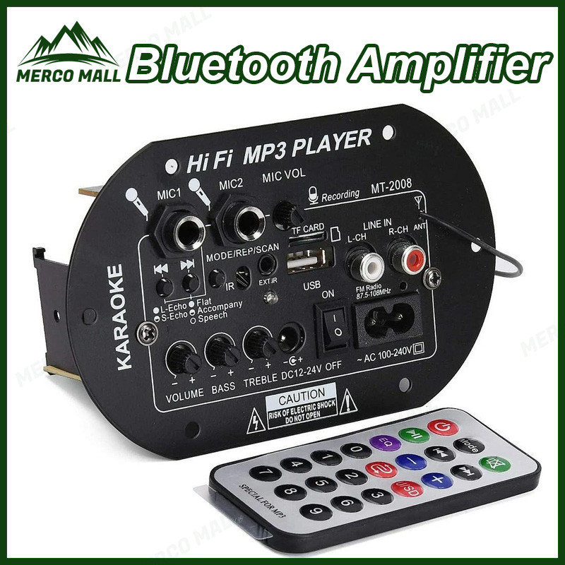 8/10 Inch 12V/24V/220V Three-purpose SF-2MIC Car Digital Amplifier Bluetooth Microphone Dual ...