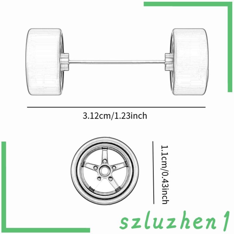 [Szluzhen1] 2 Pieces RC Car Wheels and Tires 1: 64 Professional Vehicle ...