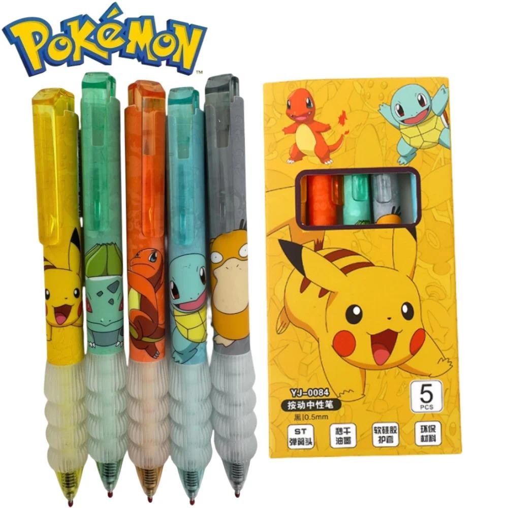 Kawaii Pokemon Pikachu Gel Pen Cute Anime Cartoon Charmander Squirtle ...