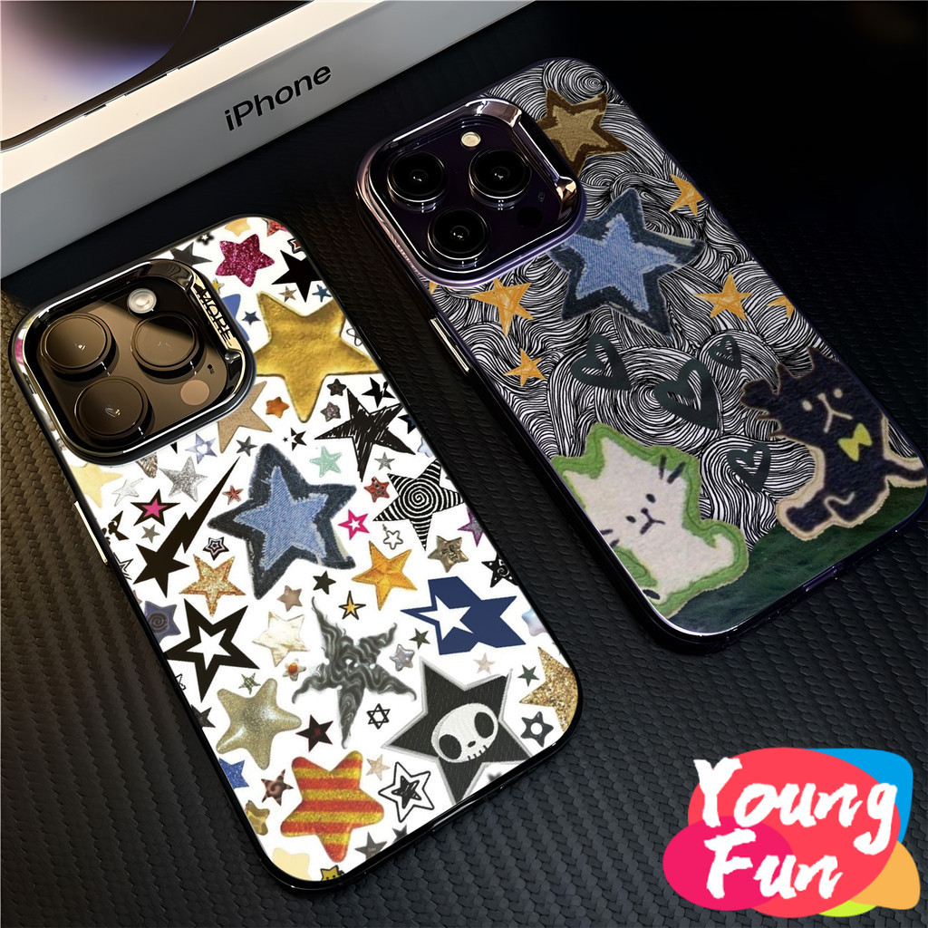 Ins Retro Star Cat Case for OPPO A18 A60 A95 A93 A79 A78 A53 A57 A58 ...