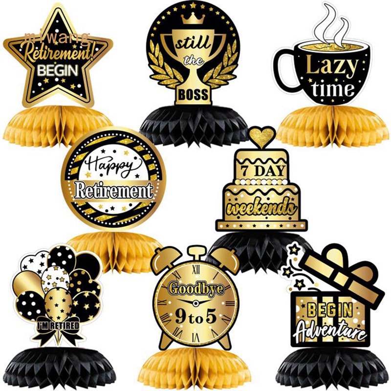 8PCS Retirement Party Honeycomb Centerpieces Women Happy Retirement ...