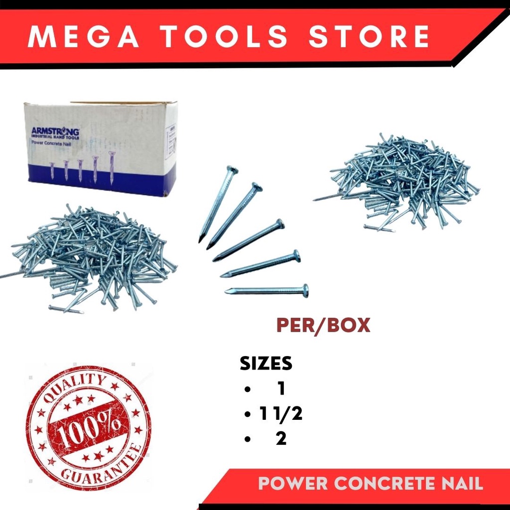 POWER CONCRETE NAIL 1 kg 1", 1 1/2", 2" | Shopee Philippines