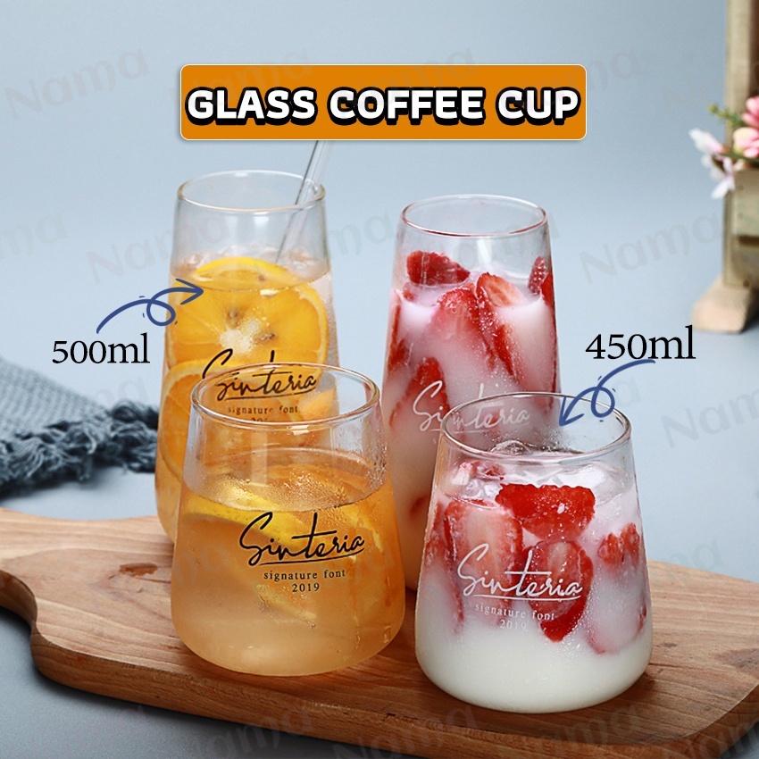 Nama 450ml 500ml Glass Coffee Cup Tea Milk Yogurt Mug Creative ...