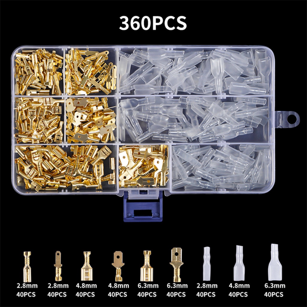 Box Insulated Male Female Wire Connector 4/4.8/6.3mm Electrical Crimp ...