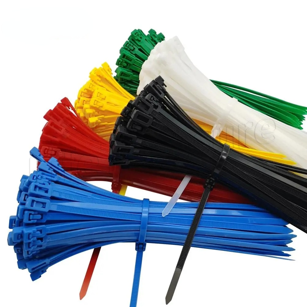100Pcs Colorful Nylon Cable Ties / Multi-Purpose Self-Locking Plastic ...