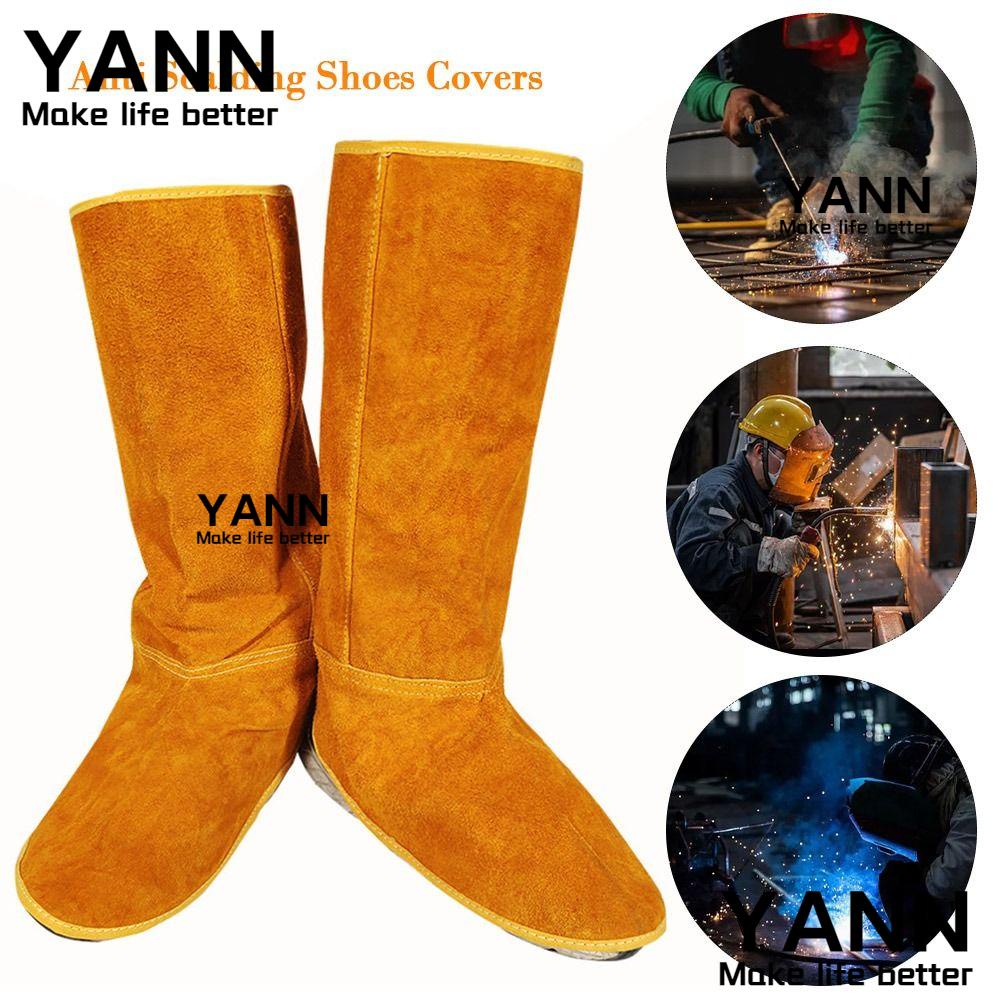 YANN1 Cow Leather Welding Boot, Thermal Insulation Safety Anti Scalding ...