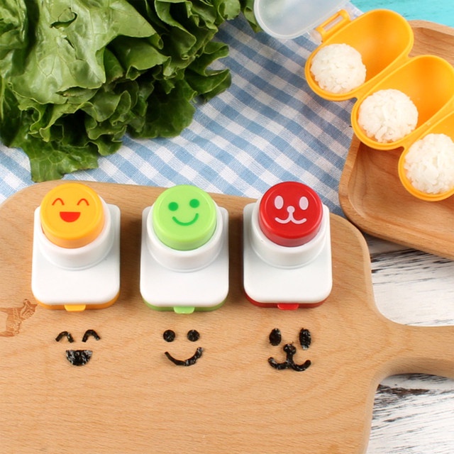 RB Set of 3 PCS Nori Puncher Seaweed Cutter Rice Ball Bento Mold ...
