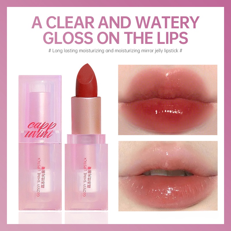CAPPUVINI Crystal Jelly Gloss Lipstick Lightweight Long-Lasting ...