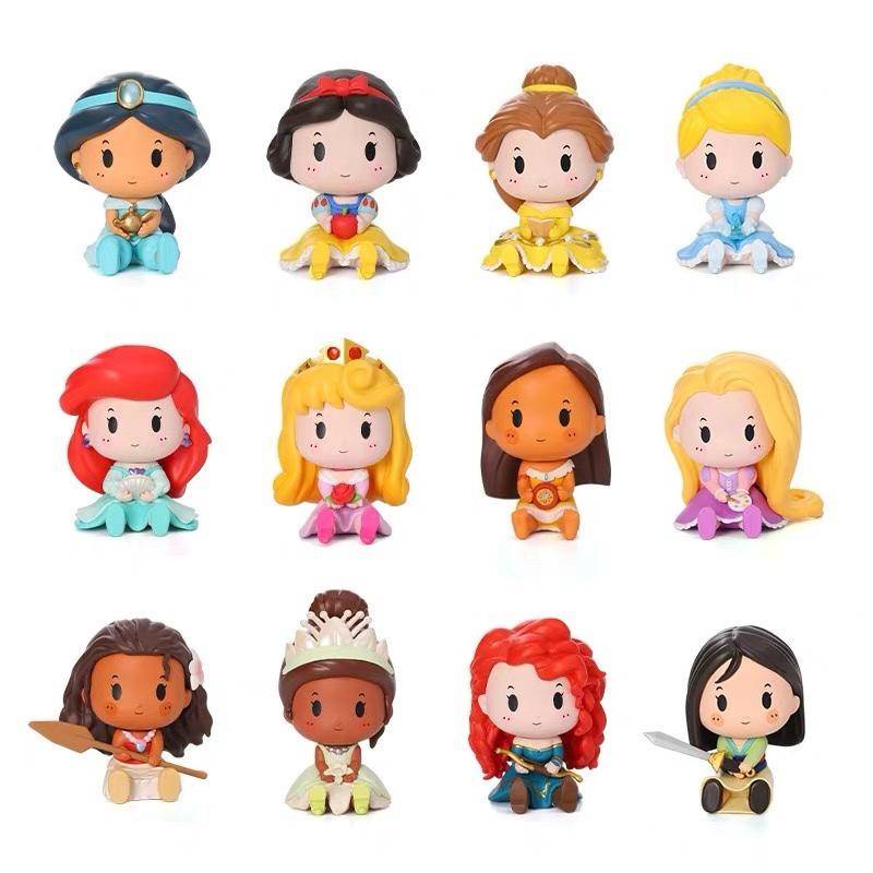 Bubble Mart Disney Princess Sitting Snow White Ariel Jasmine Mulan Sitting Blind Box Series ...