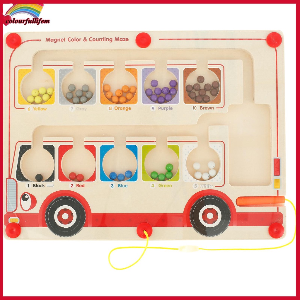 Magnetic Color and Number Maze Toddler Wooden Magnet Board Puzzles Toy ...