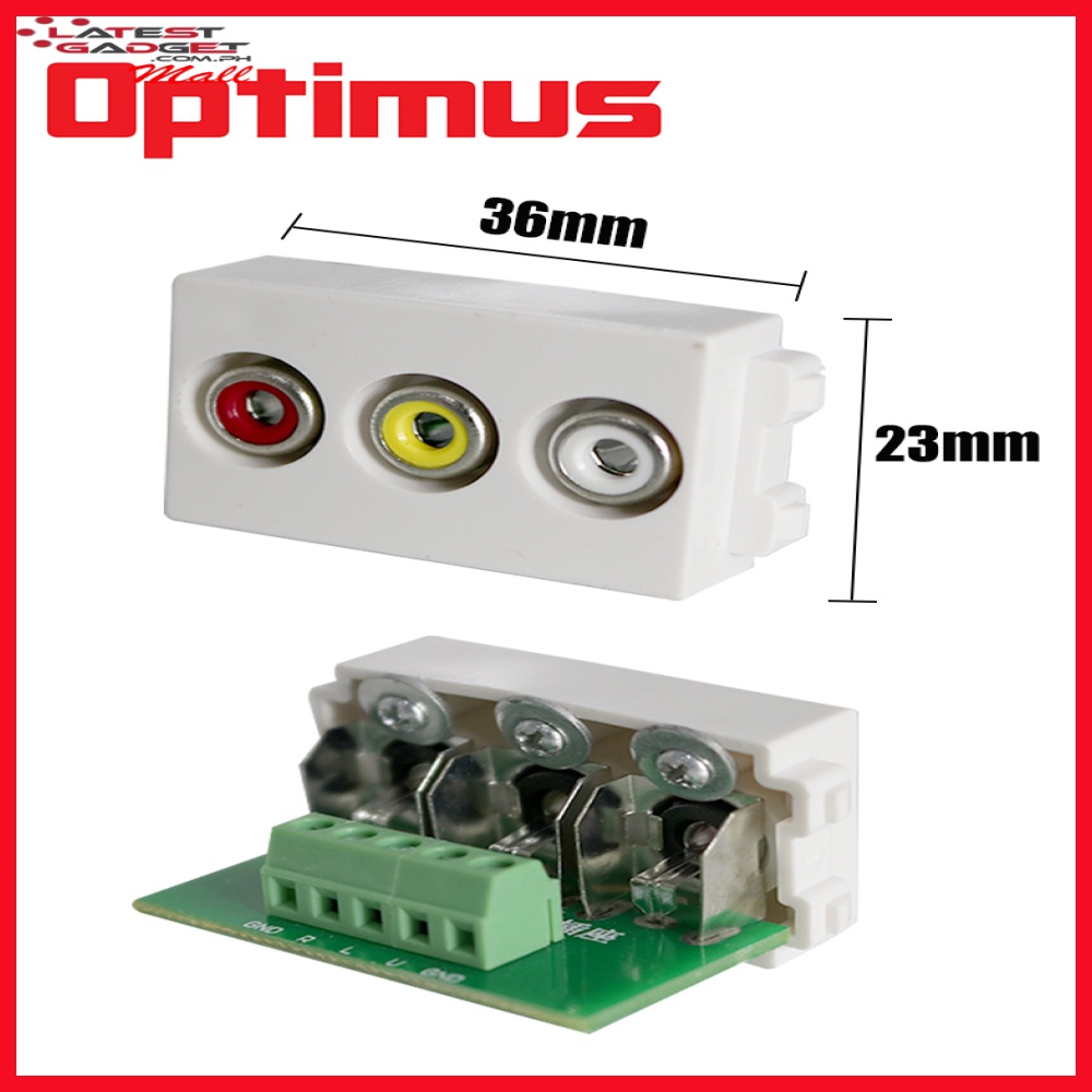 LatestGadget PH Optimus RCA Audio Video Wall Outlet 23x36mm Back Side ...