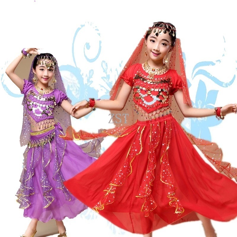 Children Belly Dancing Costume Oriental Dance Set Cosplay Dress Kids ...
