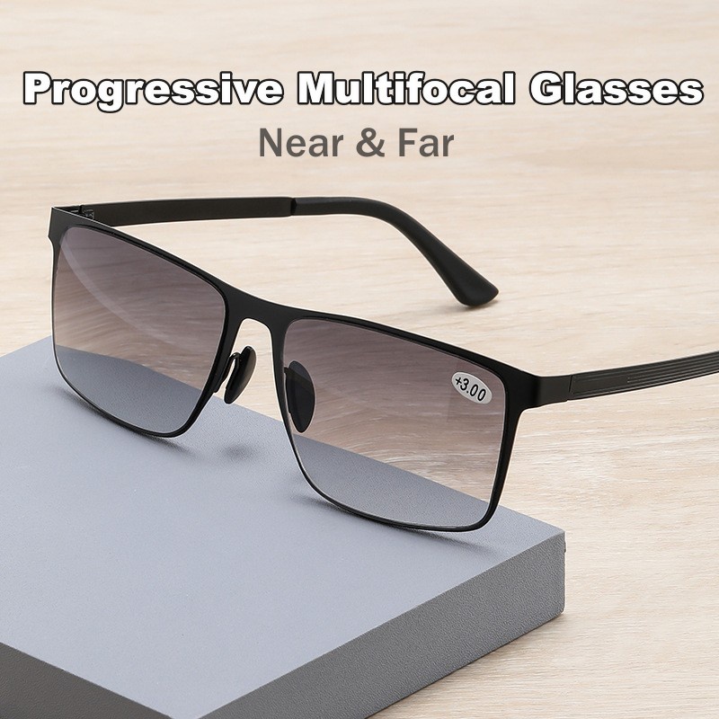 retro Men Business Reading Sunglasses Progresive Multifocal Reading ...