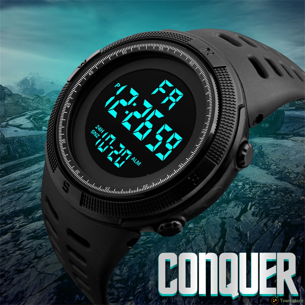 Unisex Round Large Digital Watch Digital Chronograph Wrist Watch ...