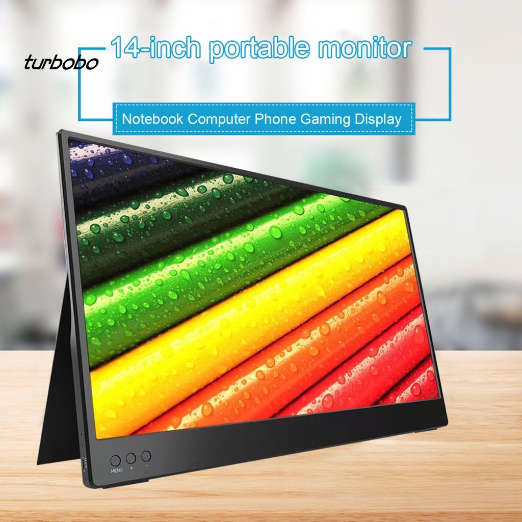 turbobo 14 Inch Portable Monitor Universal IPS Panel 1080P High-clarity ...