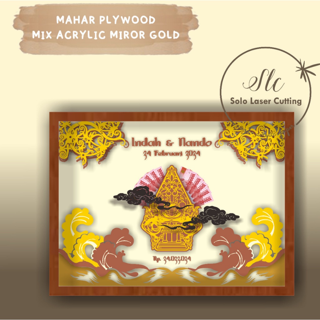 Ready MAHAR PLYWOOD+Acrylic CUSTOM DESIGN MAHAR WEDDING WEDDING ...