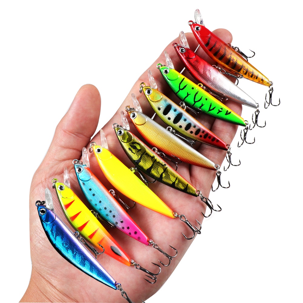 (Local Shipment)4pcs Box Fishing Gear 7cm/8g Fishing Minnow Sinking Lure Water Long Throw Hard ...