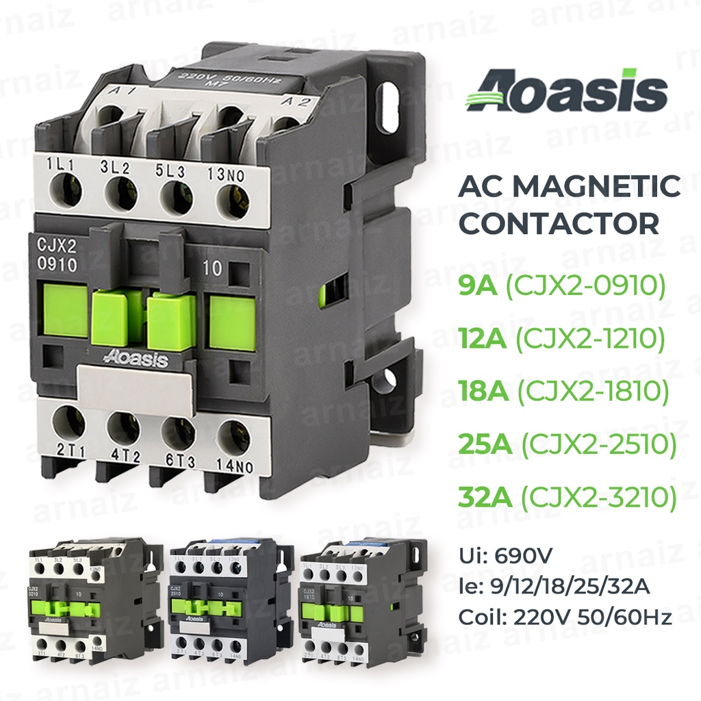 9A to 32A AC Magnetic Contactor CJX2 Contactors 0910 1210 1810 2510 3210 220V Aoasis Best ...
