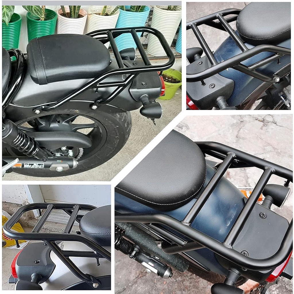 Motorcycle Rear Carrier Fender Luggage Rack Passenger Grab Handle for ...