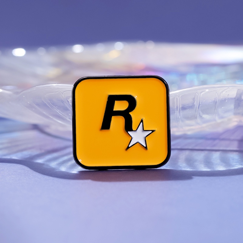 Grand Theft Auto Rockstar Star Brooch Cartoon R Star Enamel Pin Badges ...