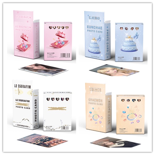 50-55pcs LE SSERAFIM Laser HOLOGRAPHIC LOMO Cards Sakura CHAEWON YUNJIN ...