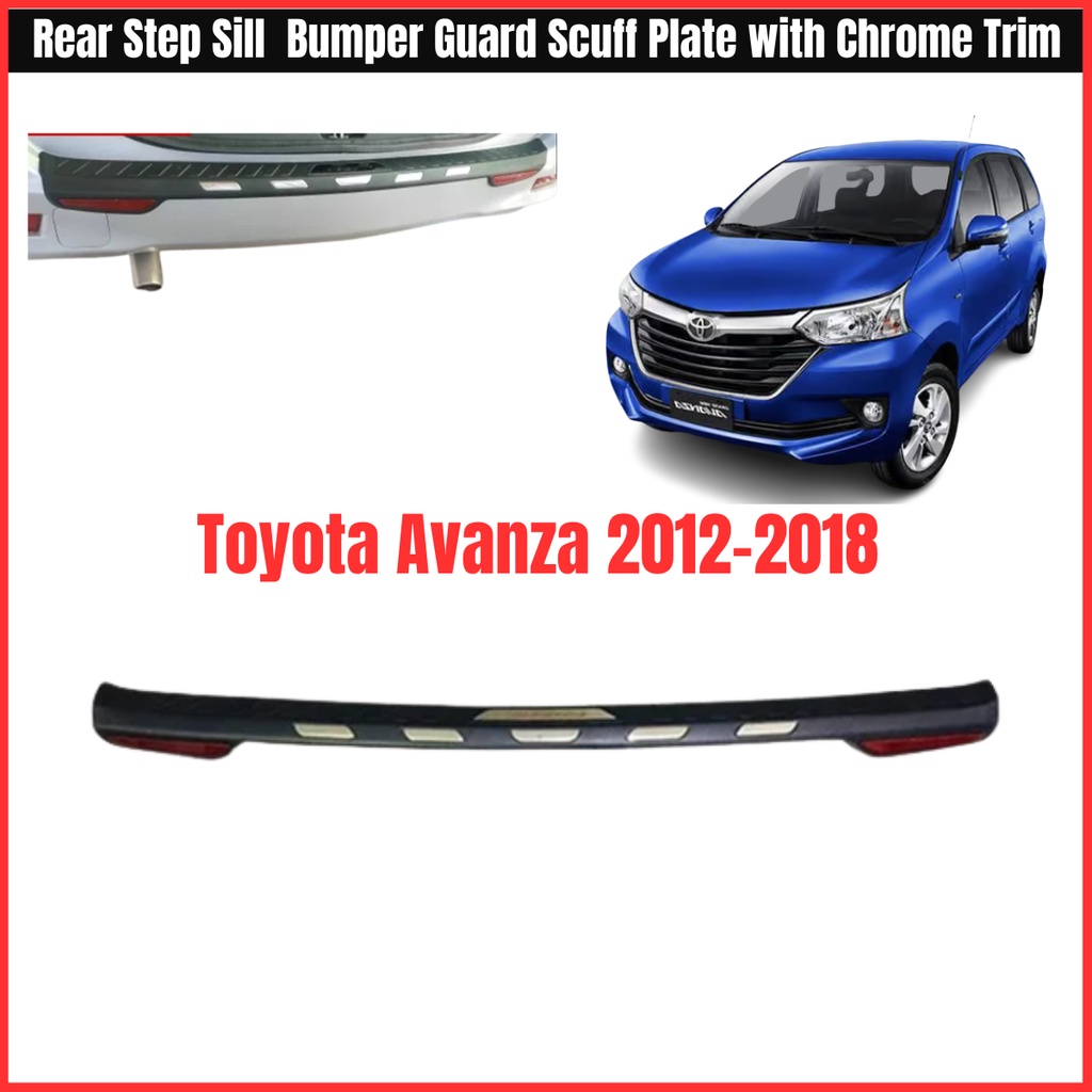 MS Rear Step Sill 2012-2018 Toyota Avanza Rear Bumper Guard Scuff Plate ...